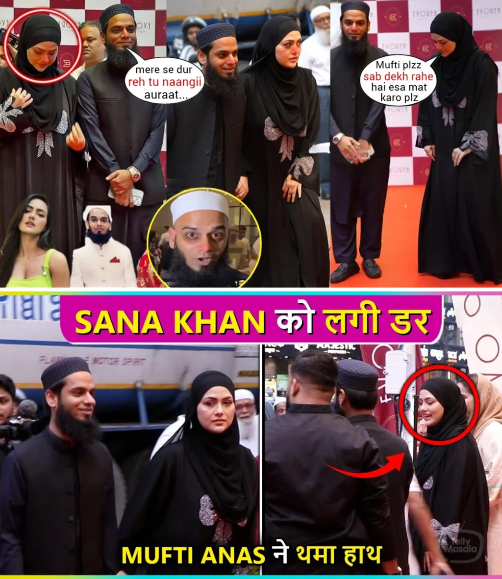 Sana Khan’s husband Mufti Anas got verry Angryy with Sana Khan and Ignoreed her infront of Media ...