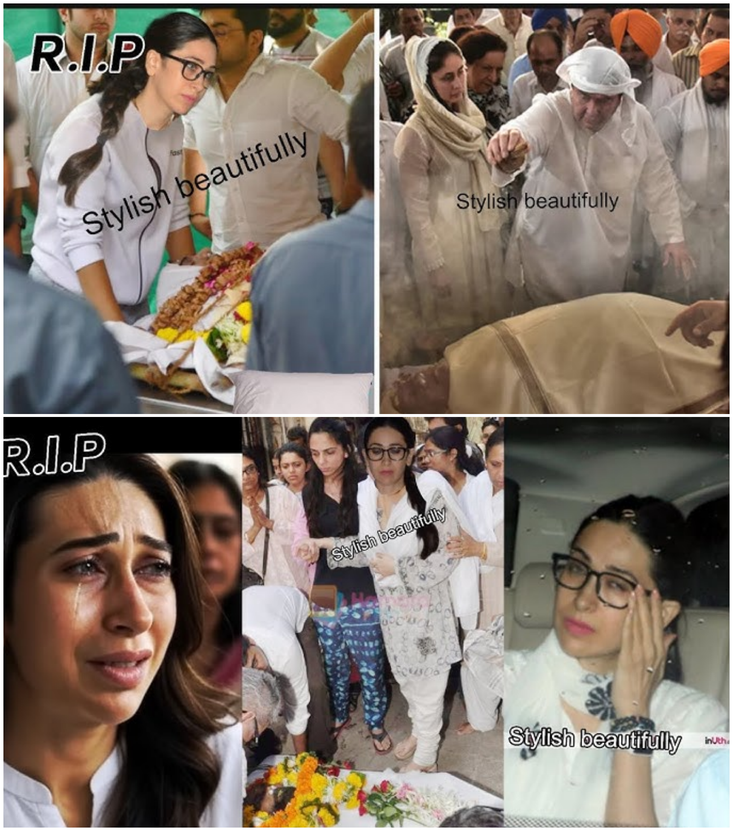 Karisma Kapoor with daughter son Kareena paapa in Delhi crying at ex ...